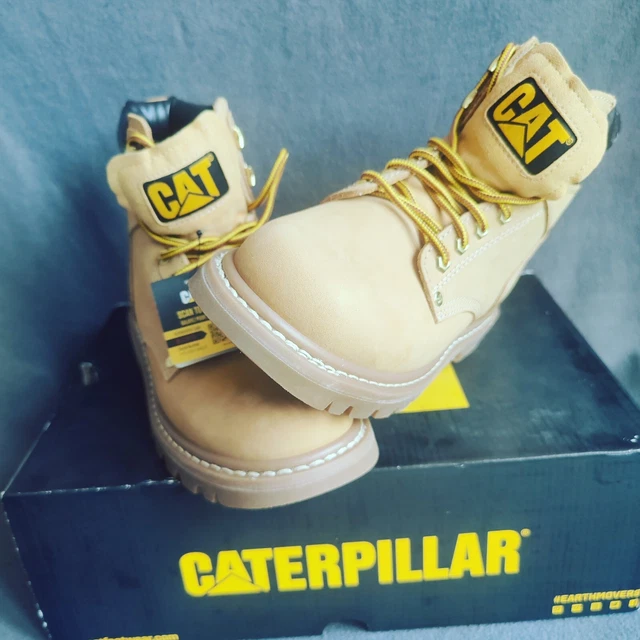 NEW. CATERPILLAR CAT Second Shift 6'' UK 6, Wide/Large Mens Honey. Box ...