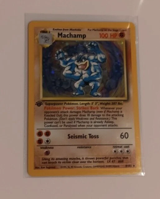 RARE MACHAMP 1ÈRE Edition Holo Rare Base Set 1999 Pokémon 8/102 EUR 166 ...