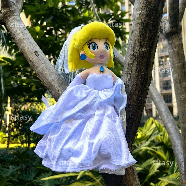 SUPER MARIO ODYSSEY Plush Toy Wedding Princess Peach Soft Stuffed Doll ...