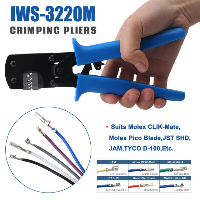 MICRO CONNECTOR PIN Crimping Tool Terminal Ratcheting Crimper Plier 0. ...
