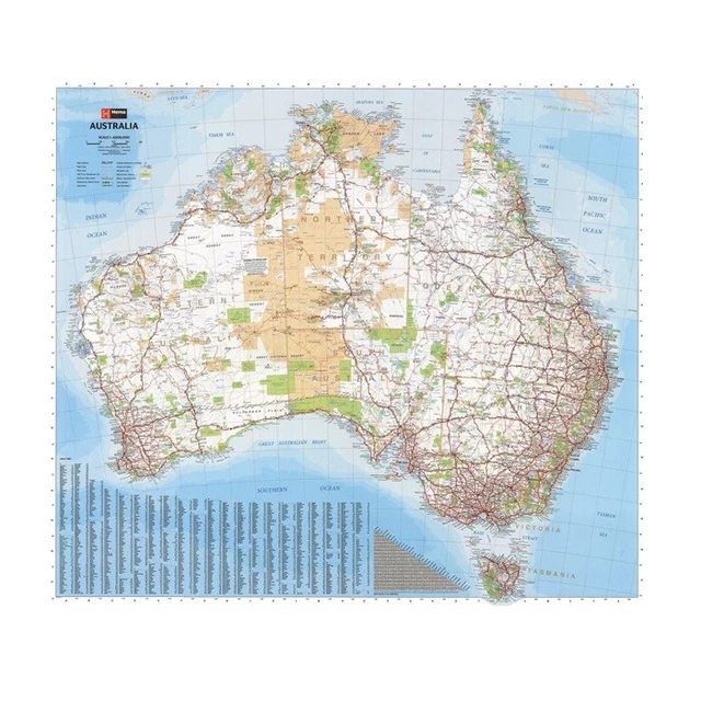 (LAMINATED) AUSTRALIA MAP Poster (87X100Cm) Wall Chart Picture Print ...