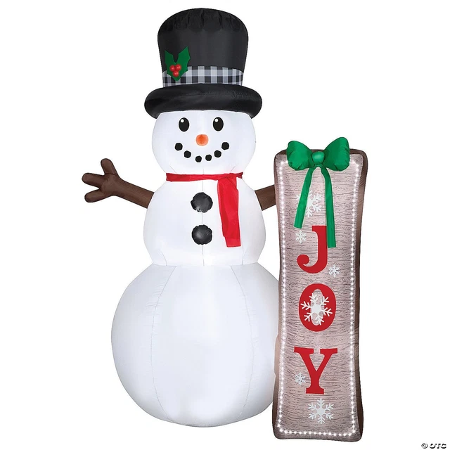 AIRBLOWN® SNOWMAN WITH Sign Led Lightshow 83" Inflatable Christmas ...
