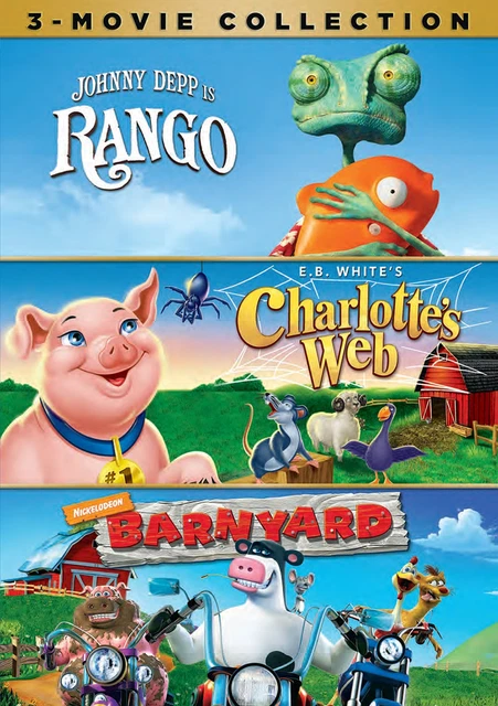 RANGO/CHARLOTTE'S WEB/BARNYARD 3-MOVIE Collection (DVD) Cedric the Entertainer EUR 18,48 ...