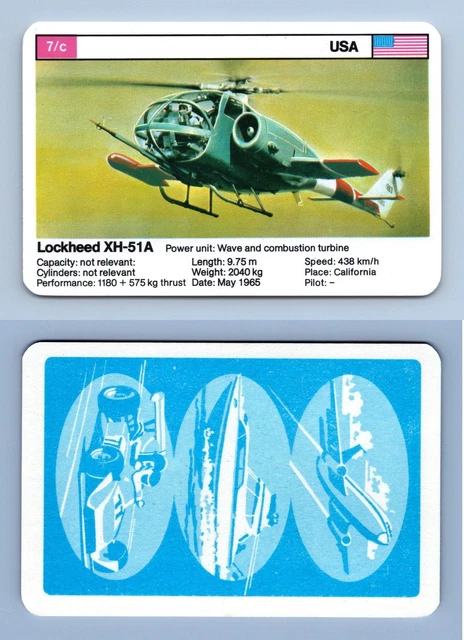 LOCKHEED XH-51A - World Record Holders 1970s Top Trumps Card £0.99 ...