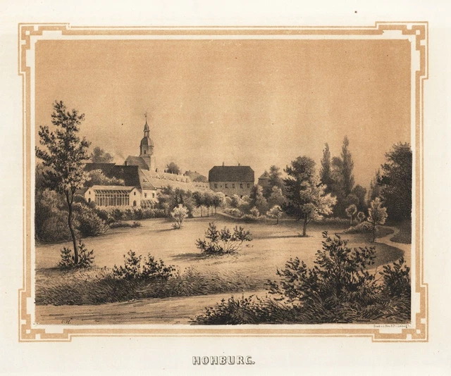 HOHBURG LOSSATAL LK Leipzig Sachsen Lithographie Poenicke 1860 EUR 28 ...