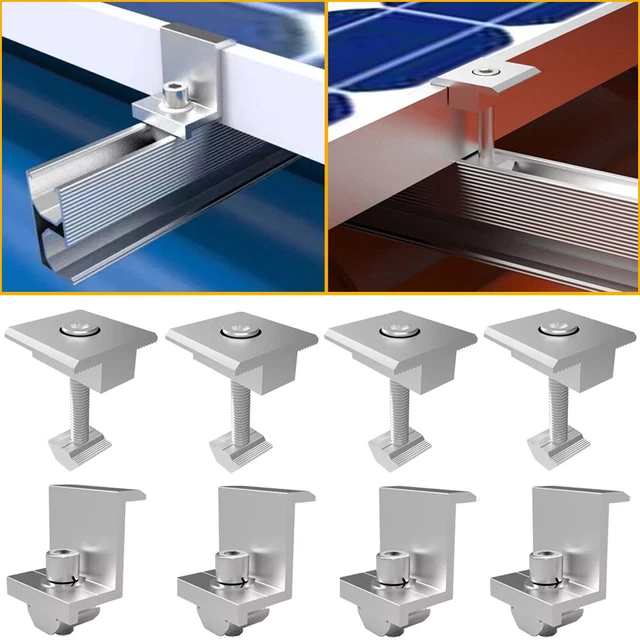 SOLAR MODULE CENTER Clamp End Clamp Mounting Angle Mount PV Roof ...
