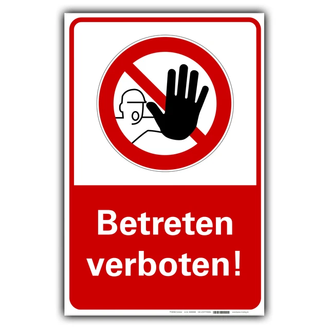BETRETEN VERBOTEN SCHILD Verbotsschild Hinweis Achtung 30x20 Outdoor ...