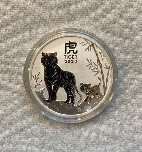 1 OZ UNZE Silbermünze Tiger Lunar III Australien 2022 in Kapsel EUR 45,00 - PicClick DE