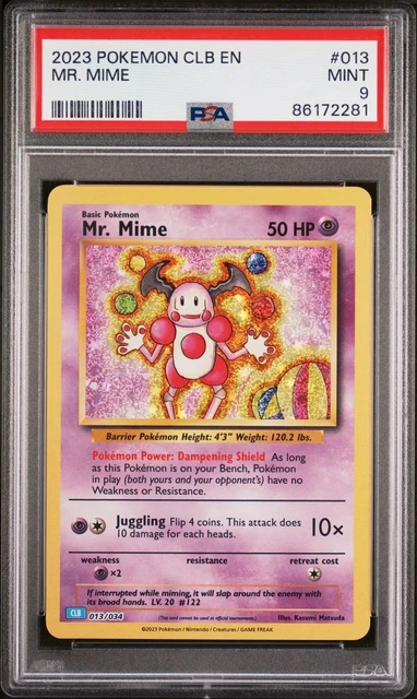 🔥 POKEMON TCG 🔥 Mr. Mime 013/034 CLB EN Pokémon Classic Collection PSA ...