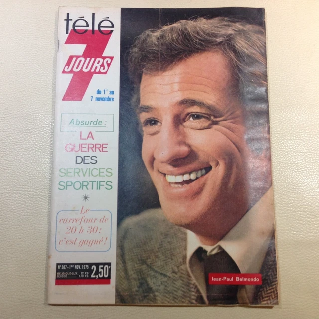 TÉLÉ 7 JOURS n°807 1er/11/75,Jean Paul Belmondo,La guerre des services sportifs EUR 15,00 ...