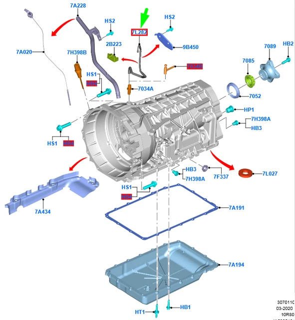 FORD RANGER T6 MK1 Transmission Breather Vent Tube Assy 2304211 NEW ...