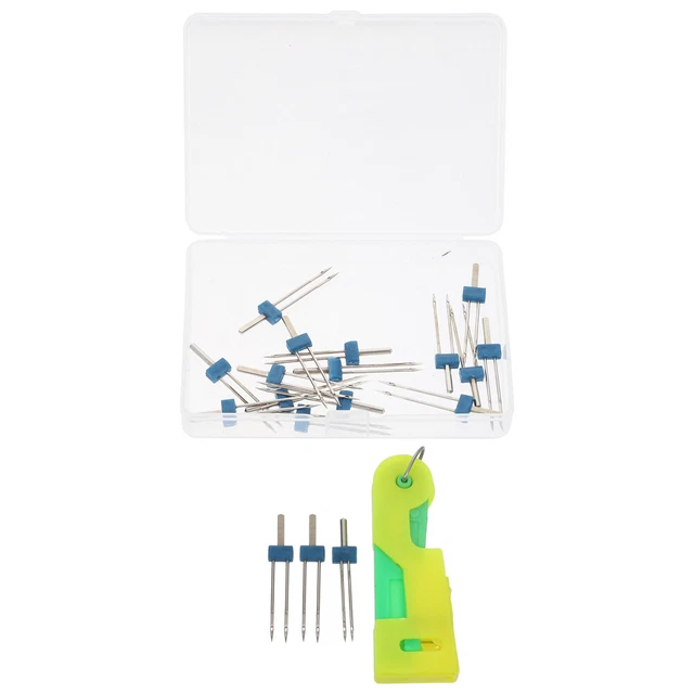 DOUBLE NEEDLE PRE Threaded Needles for Hand Sewing Threaders Artifact £ ...