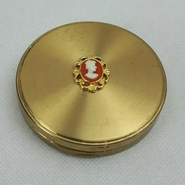 VINTAGE JACQUELLE RED Cameo Powder Compact With Mirror £8.00 - PicClick UK
