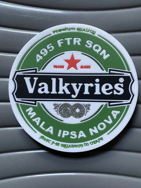 USAF 495TH FS "Valkyries" F-35 Lightning II Beer Label Style PVC patch ...
