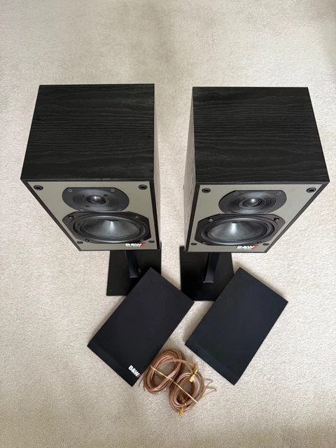B&W BOWERS AND Wilkins DM100i Bookshelf Speakers With Stands And Cables ...