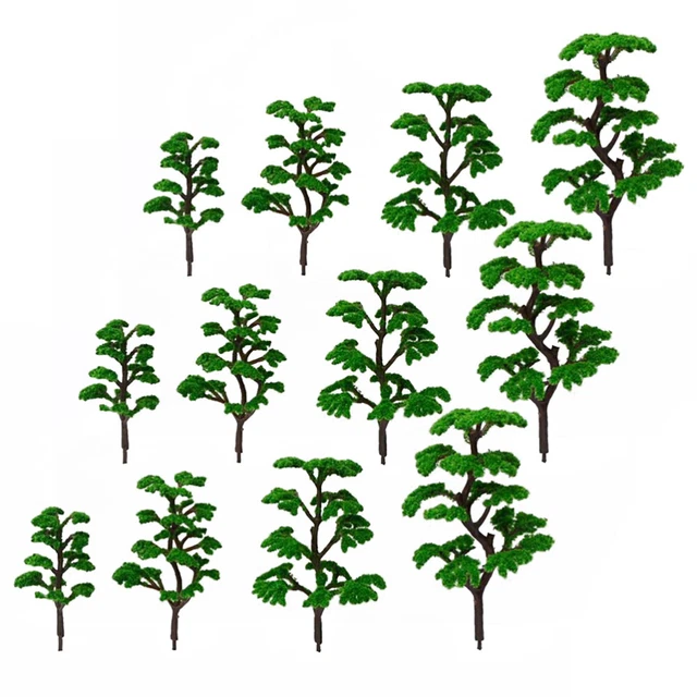 TRAIN TREE DIORAMA Model Fake Tree Model Architecture Tree Miniature ...