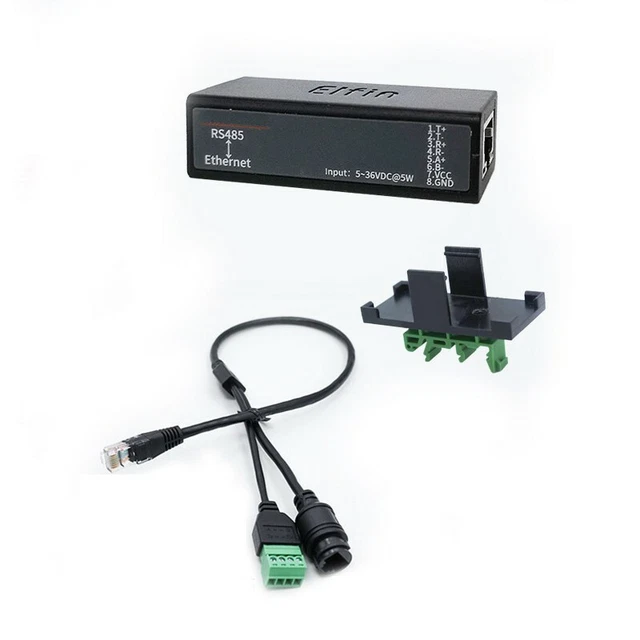 HF7121A SERIAL SERVER RS485 to Ethernet Modbus Gateway to TCP + Cable ...