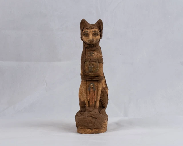 ANTICA STATUA EGIZIA in pietra gatto dea Bastet scultura statuina ...