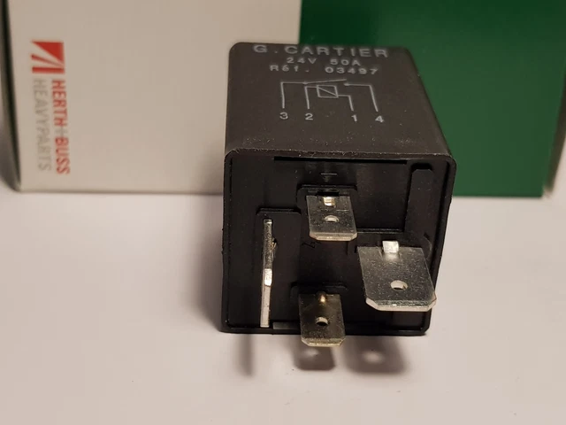 G. CARTIER 33707 Wechslerrelais 75613130 24V 50A 03497 4 Pole Relay ...