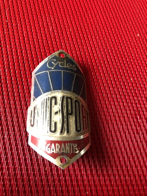 PLAQUE &CYCLES UNIC-SPORT& Garantis des années 1960 (RARE en très bon ...
