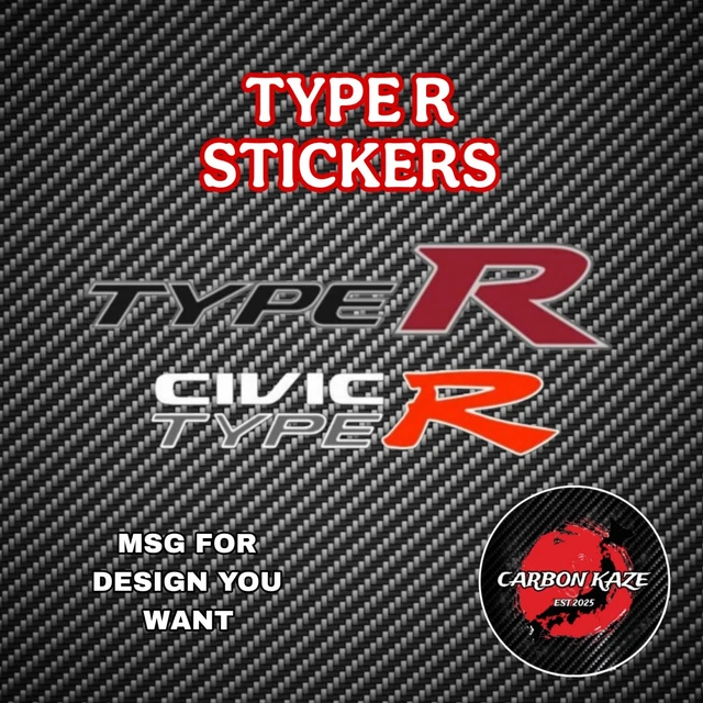 HONDA CIVIC TYPE R Decals Stickers Mk7 Mk8 Mk9 Mk10 / Ep3 Fn2 Fk2 Fk8 ...
