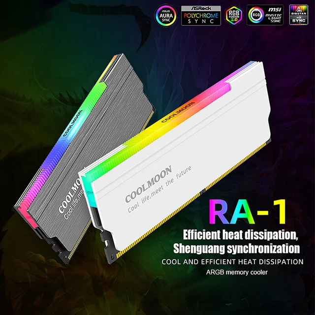 ARGB RAM HEATSINK Heat Spreader Cooler Memory Cooling Vest For Desktop Computer EUR 10,58 ...