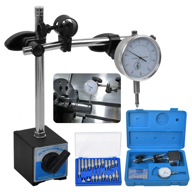 0-10MM DIAL TEST Indicator DTI Magnetic Base Stand Metric Precision ...