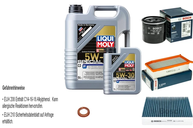 BOSCH INSPECTION SET 6L Liqui Spécial Moly Tec F 5W-30 pour Dacia Duster EUR 126,53 - PicClick FR