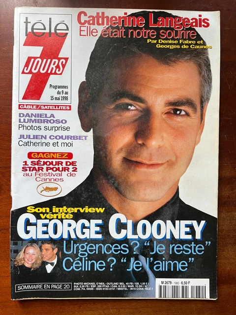 B)TÉLÉ 7 JOURS 9/05/1998; Interview George Clooney/ Daniela Lumbroso/ J. Courbet EUR 4,50 ...