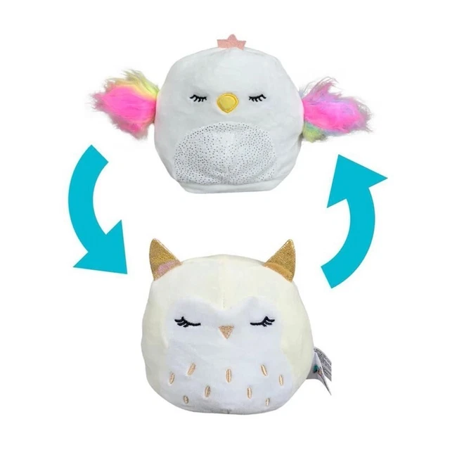 SQUISHMALLOWS FLIPAMALLOWS REVERSABLE Flippable Plush Soft Toy Owl and ...
