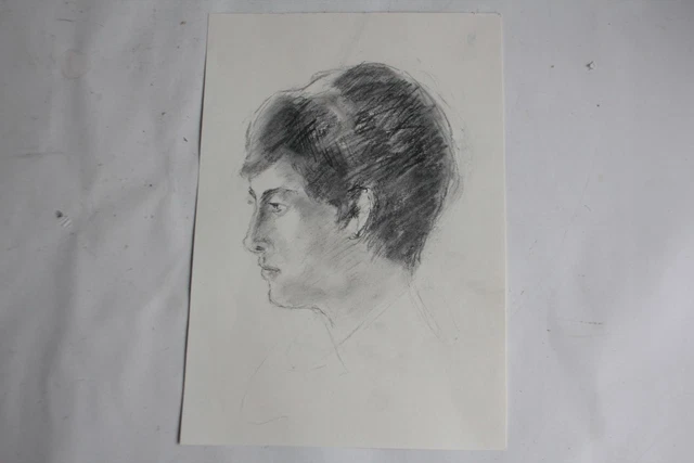 ANCIEN DESSIN ORIGINAL Profil de jeune homme (75540) EUR 39,00 ...