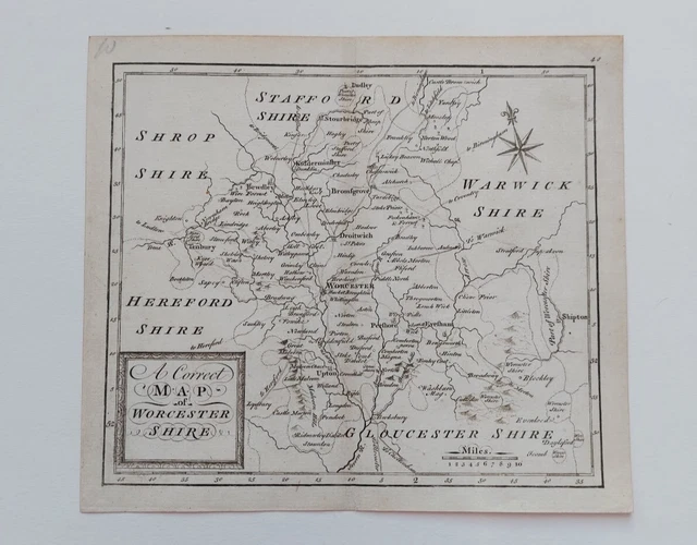 ANTIQUE 18TH CENTURY Correct County Map Thomas Osborne 1748 ...