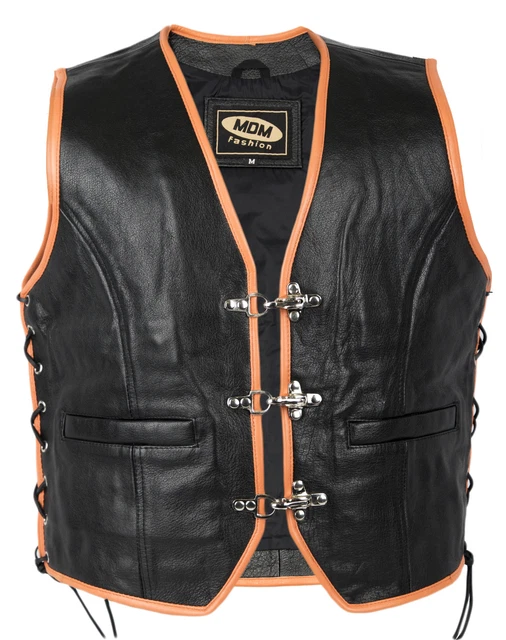 CLUBWESTE LEDERKUTTE BIKER Kutte Motorradweste Lederweste Chopperweste ...