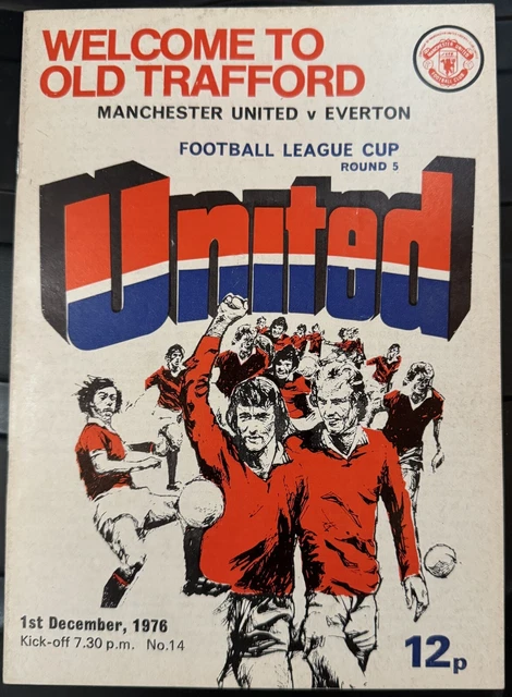 MANCHESTER UNITED REVIEW Football Programme 70s / Vs Everton 1st ...