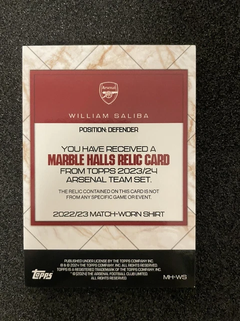 TOPPS ARSENAL FC Official Team Set William Saliba /25 Patch Maillot ...