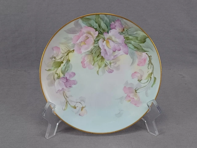 SET OF 8 Thomas Hand Painted Signed Sherratts Pink Purple Floral & Gold ...