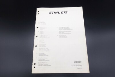 STIHL CHAINSAW ÉLAGEUSE 012 spare parts list exploded view references £ ...