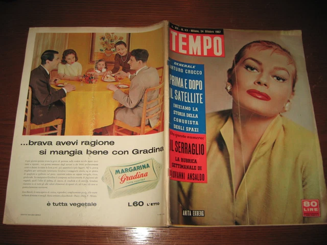 TEMPO MAGAZINE 1957/43=ANITA Ekberg=Persian Ski=Rossana Podesta ...