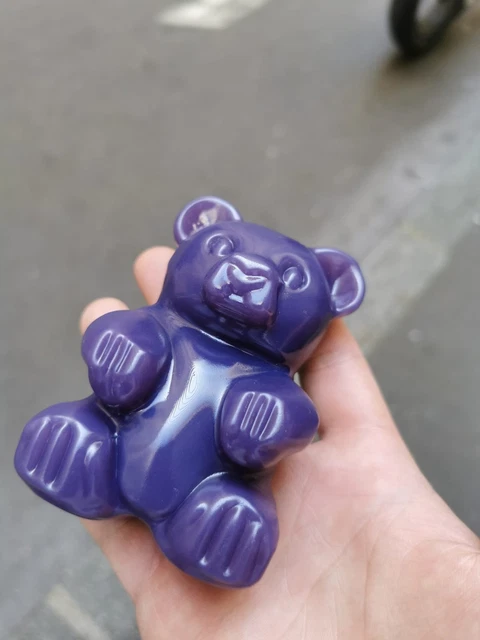 FIGURINE GUMMY BEAR géant ourson violet déco collector brillant EUR 70 ...