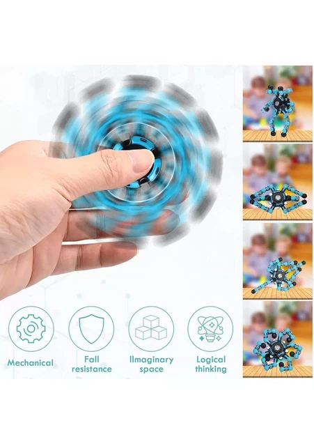 TRANSFORMABLE SENSORY FIDGET Spinner Toy, Funny DIY Spin Top Hand ...