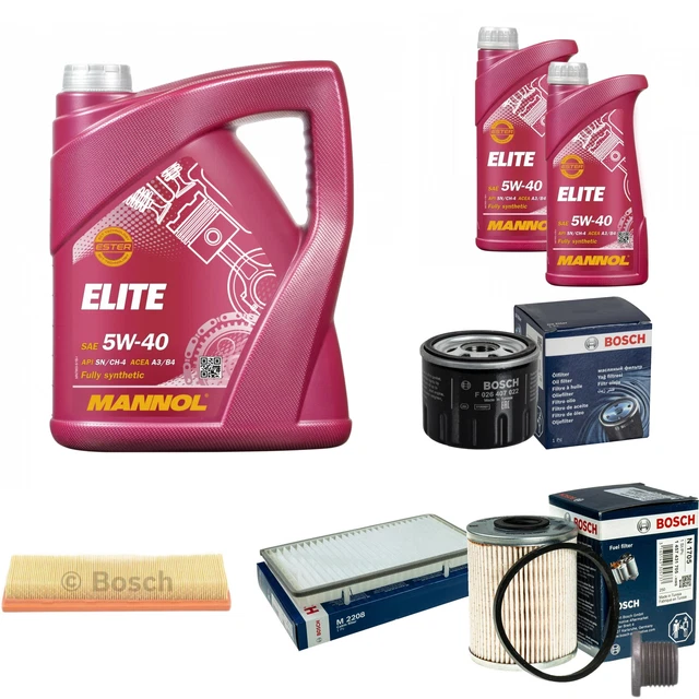 BOSCH INSPECCIÓN SET 7L mannol Elite 5W-40 para Opel Movano Kasten F9 ...