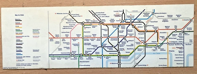 CENTRAL LONDON UNDERGROUND Map Carriage Diagram (1991-93) Version B £19 ...