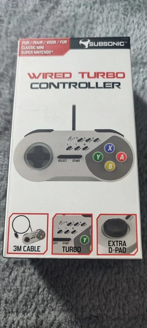 WIRED TURBO CONTROLLER Classic Mini Super Nintendo SNES EUR 19,99 ...