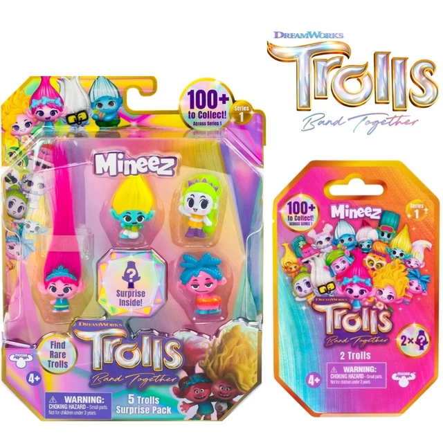 NEW TROLLS BAND TOGETHER SERIES 1 MINEEZ 2x FIGURES 2x ACCESSORIES ...
