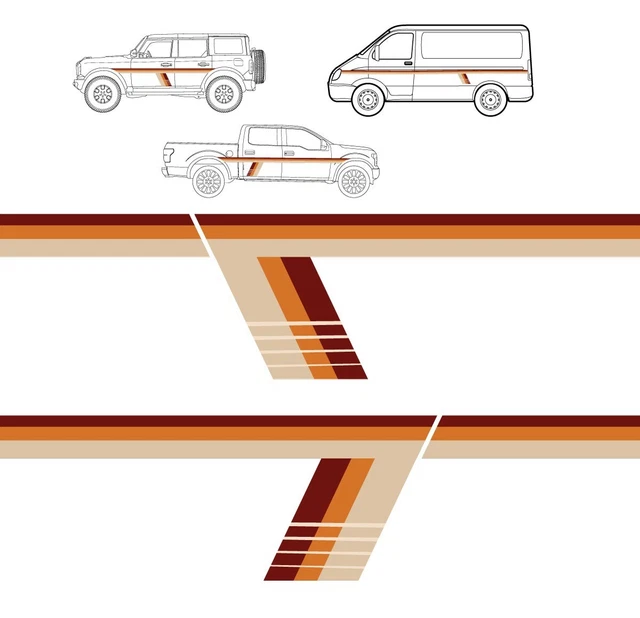 RETRO PINSTRIPE SIDE Door Car Sticker For Graphic Racing Stripe Vinyl ...