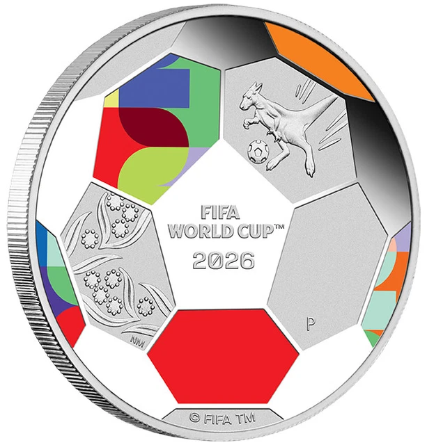 2026 FIFA WORLD Cup 2026 1/2oz Silver Proof Coloured Coin 50 cent Case ...