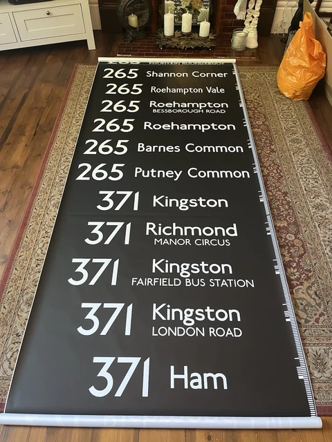 BUS DESTINATION BLIND London United Tolworth Pss Side Sign Feb 2016 £31 ...