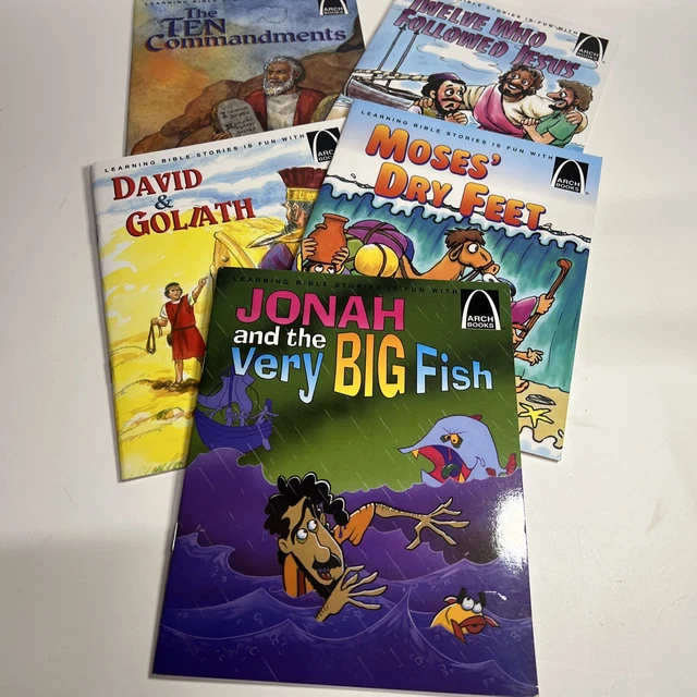 ARCH BOOKS︱BIBLE STORIES︱LOT of 5 Books︱Jonah︱Moses︱David & Goliath︱10 ...