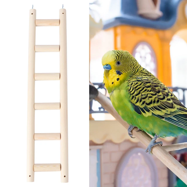 BIRD CAGE STAIR Pole Wooden Standing Ladder Parrot Parakeet Perch £11. ...