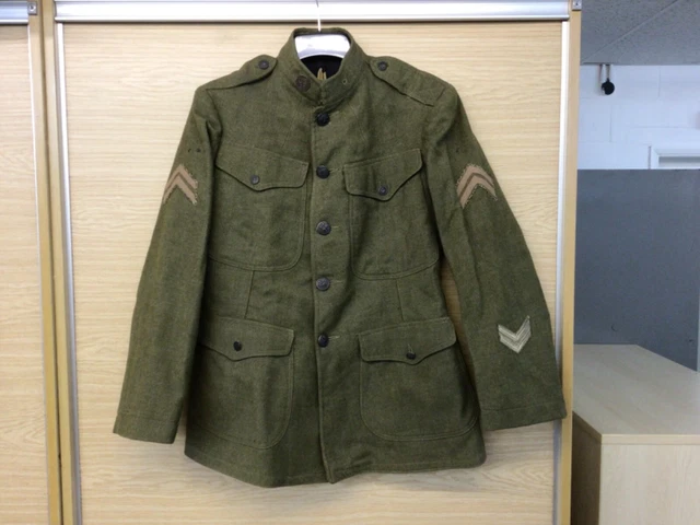 WW1 US MILITARY Wool Tunic Jacket With Corporal Patches & Collar Disk ...